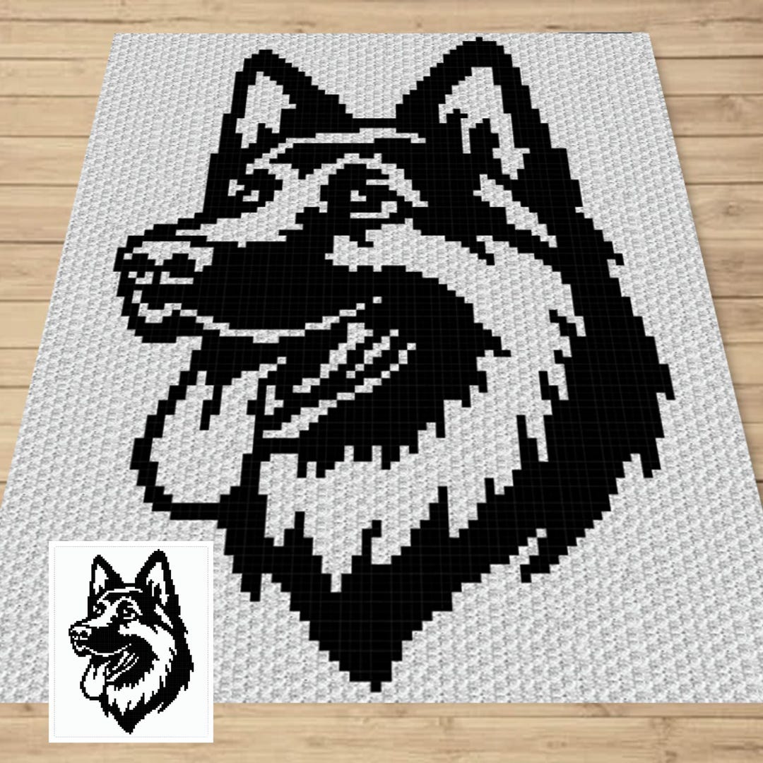 German Shepherd Dog Graph and Pattern C2C & Tapestry Crochet - Germam ...
