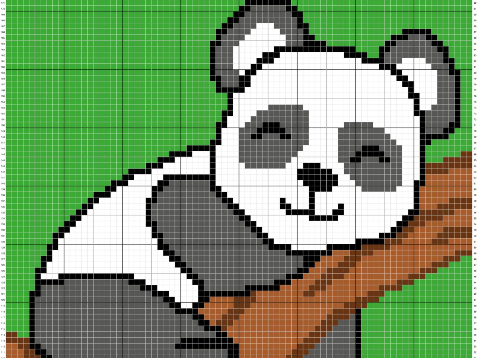 Sleeping Panda Baby Graph and Pattern C2C & Tapestry Crochet - Panda ...