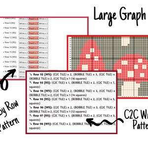 Forest Mushroom Graph & Pattern C2C + Tapestry Crochet - Mushroom C2C ...