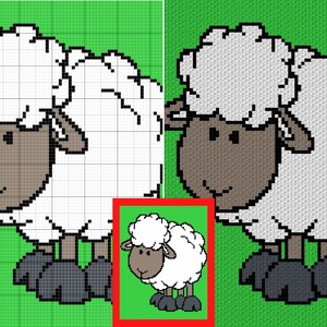 Cute Lamb Graph + Written Pattern for C2C & Tapestry Crochet - Lamb C2C ...
