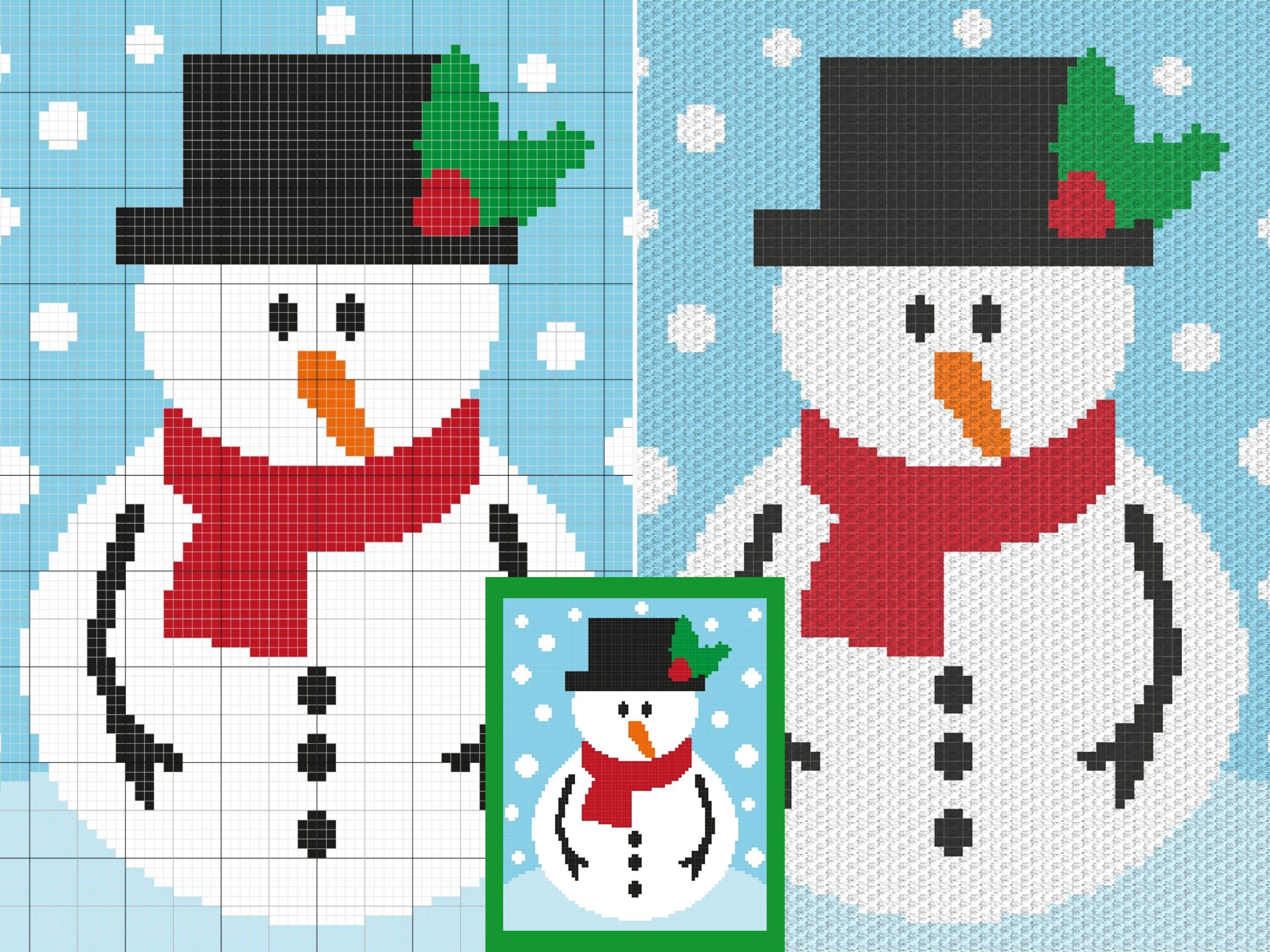 Christmas Snowman Graph Written Pattern for C2C & Tapestry - Etsy UK