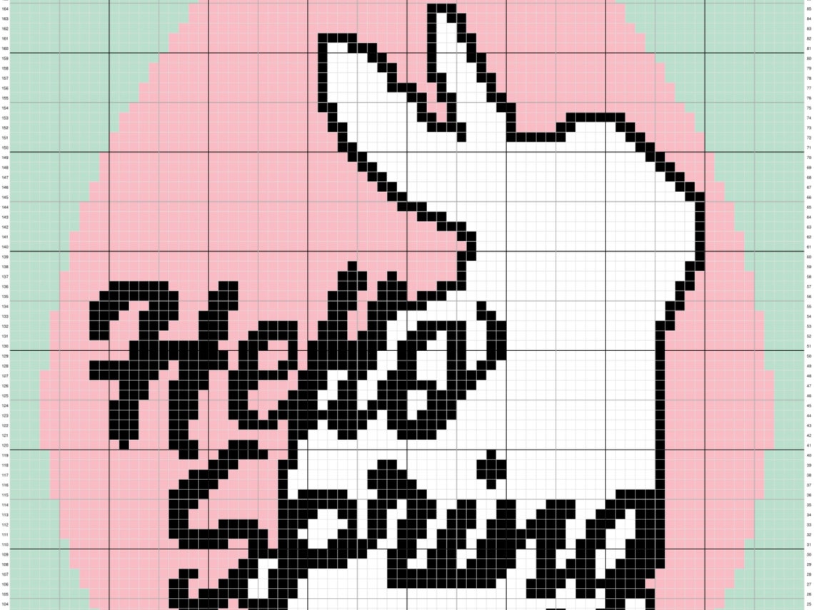 Hello Spring Easter Bunny Graph & Pattern C2C Tapestry - Etsy UK