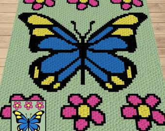 Butterfly C2C Crochet Pattern - Etsy