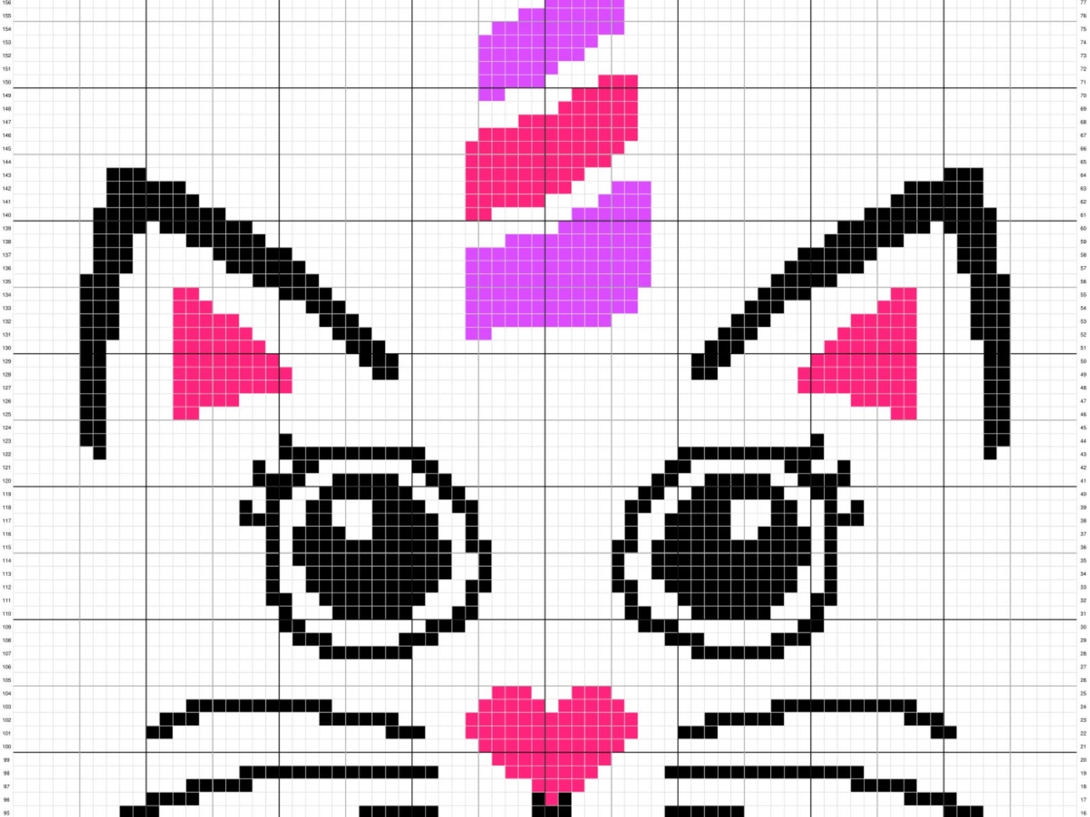 Cute Caticorn Face Graph & Pattern C2C and Tapestry Crochet | Etsy