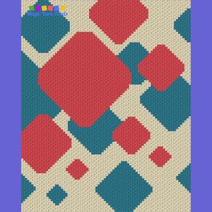 Retro Squares Print Graph and Pattern C2C & Tapestry Crochet ...