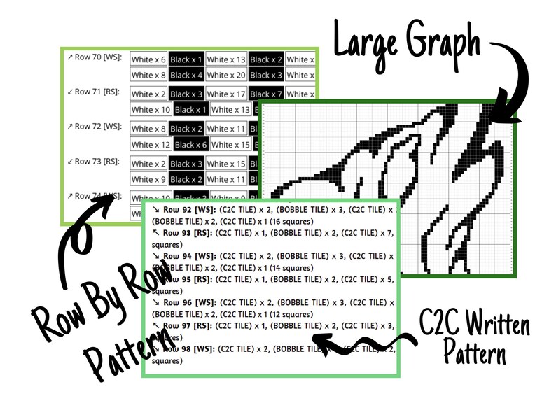 Howling Wolf Outline Graph and Pattern C2C & Tapestry Crochet - Etsy