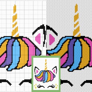 Rainbow Unicorn Boy Graph and Pattern C2C & Tapestry Crochet - C2C ...