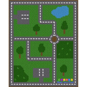 Toy Car Road Play Mat Graph and Pattern C2C & Tapestry Crochet - C2C ...