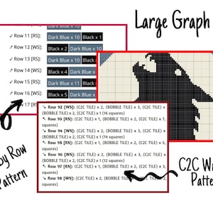 Wolf Howling at Moon Graph and Pattern C2C & Tapestry Crochet Wolf Face ...