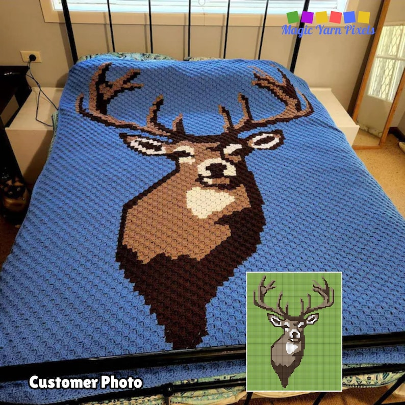 Deer Crochet Blanket Pattern | Whitetail Graphgan, C2C (PDF Pattern) - Etsy