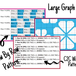 Abstract Daisy Print Graph and Pattern C2C & Tapestry Crochet - Flower ...