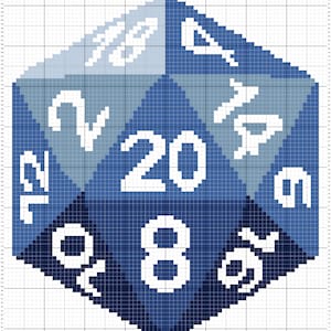 D&D D20 Dice Graph + Pattern C2C and Tapestry Crochet - 20 Sided Die ...