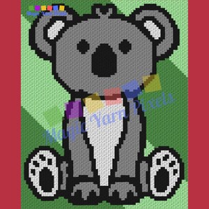 Cute Baby Koala Graph and Pattern C2C and Tapestry Crochet - Koala Bear ...