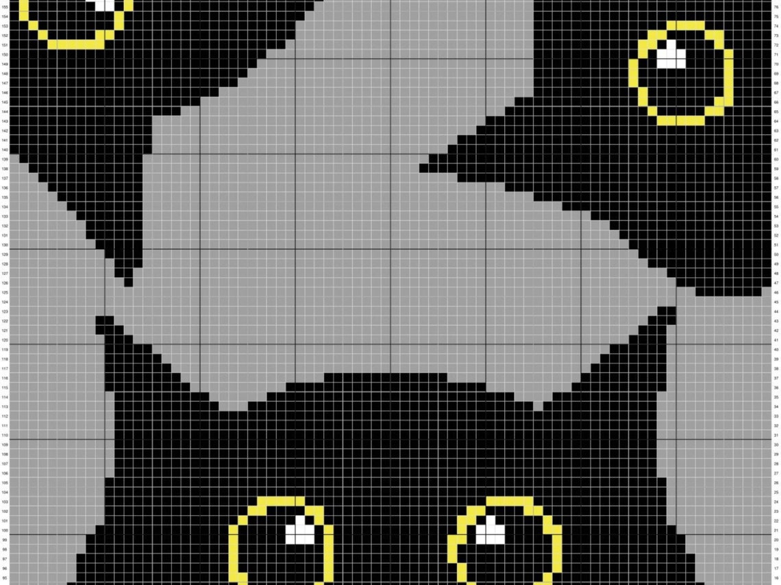Halloween Black Cats Graph Written Pattern for C2C & | Etsy