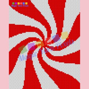 Christmas Candy Cane Swirl Graph + Written Pattern for C2C & Tapestry ...