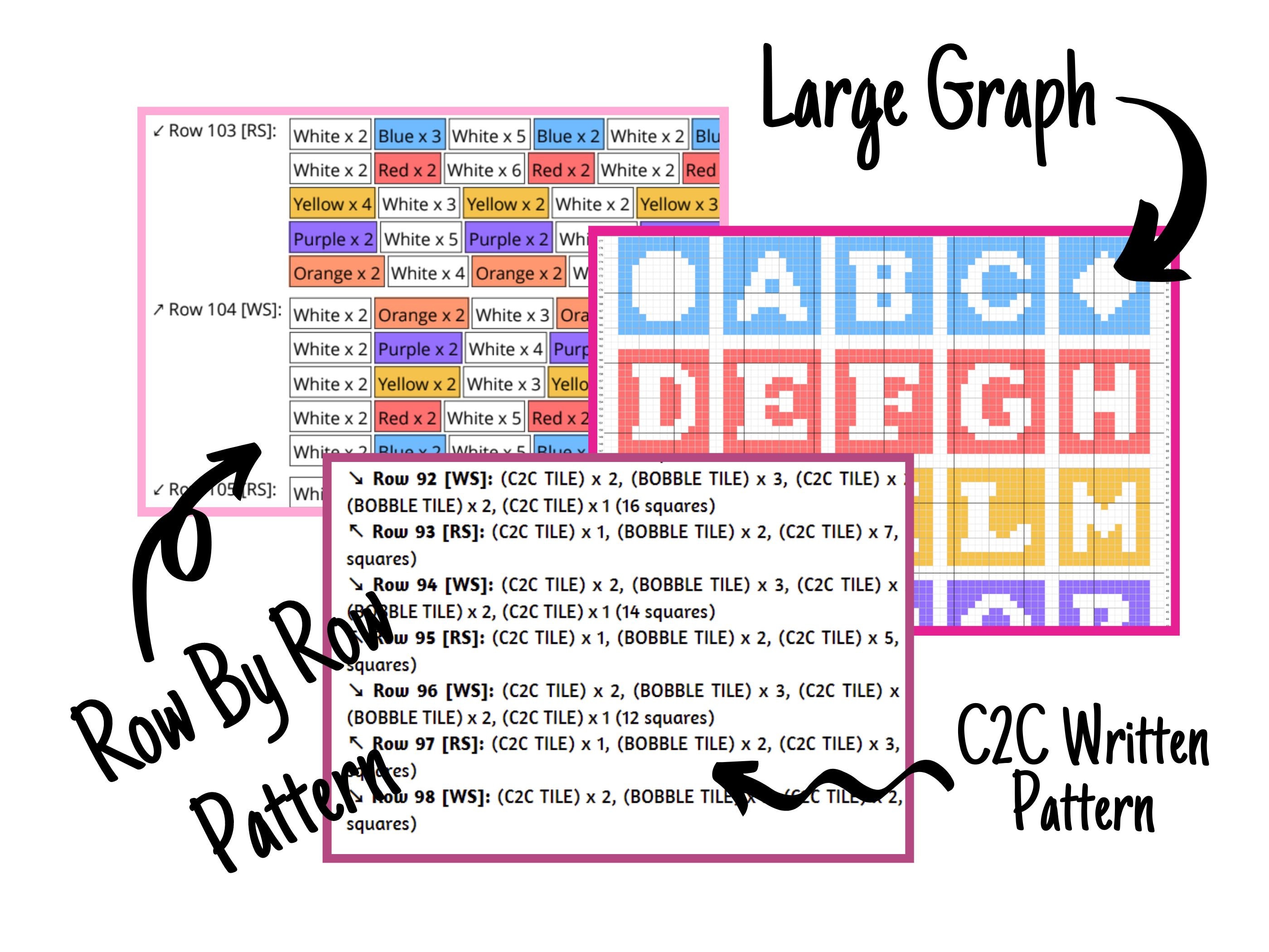 Alphabet Baby Blanket Crochet Pattern - C2C Graph & Mosaic (digital ...