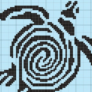 Tribal Turtle Silhouette Graph and Pattern C2C & Tapestry Crochet ...