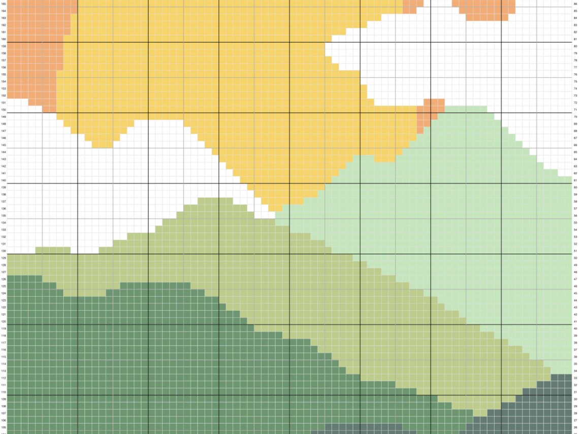 Mountain Landscape Graph and Pattern C2C & Tapestry Crochet | Boho ...