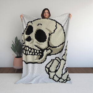 Creepy Skull Middle Finger Pattern and Graph C2C & Tapestry Crochet ...