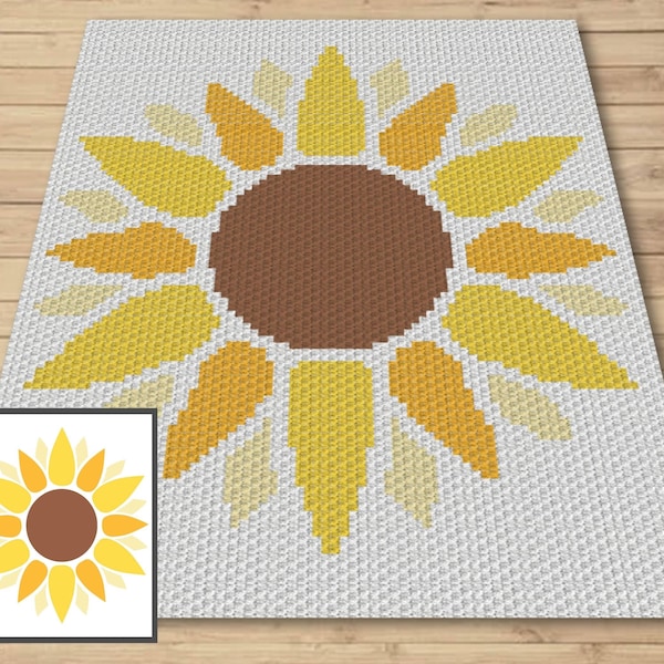 Crochet Sunflower Blanket Pattern - Etsy