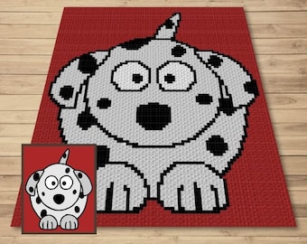 Dalmatian Inspired C2C Crochet Blanket Pattern - Etsy UK