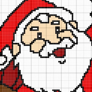Christmas Santa Portrait Graph Pattern Tapestry & C2C Crochet Christmas ...
