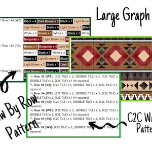 Aztec Tribal Pattern Graph and Pattern C2C & Tapestry Crochet - C2C ...