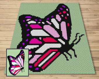 Butterfly C2C Crochet Pattern - Etsy