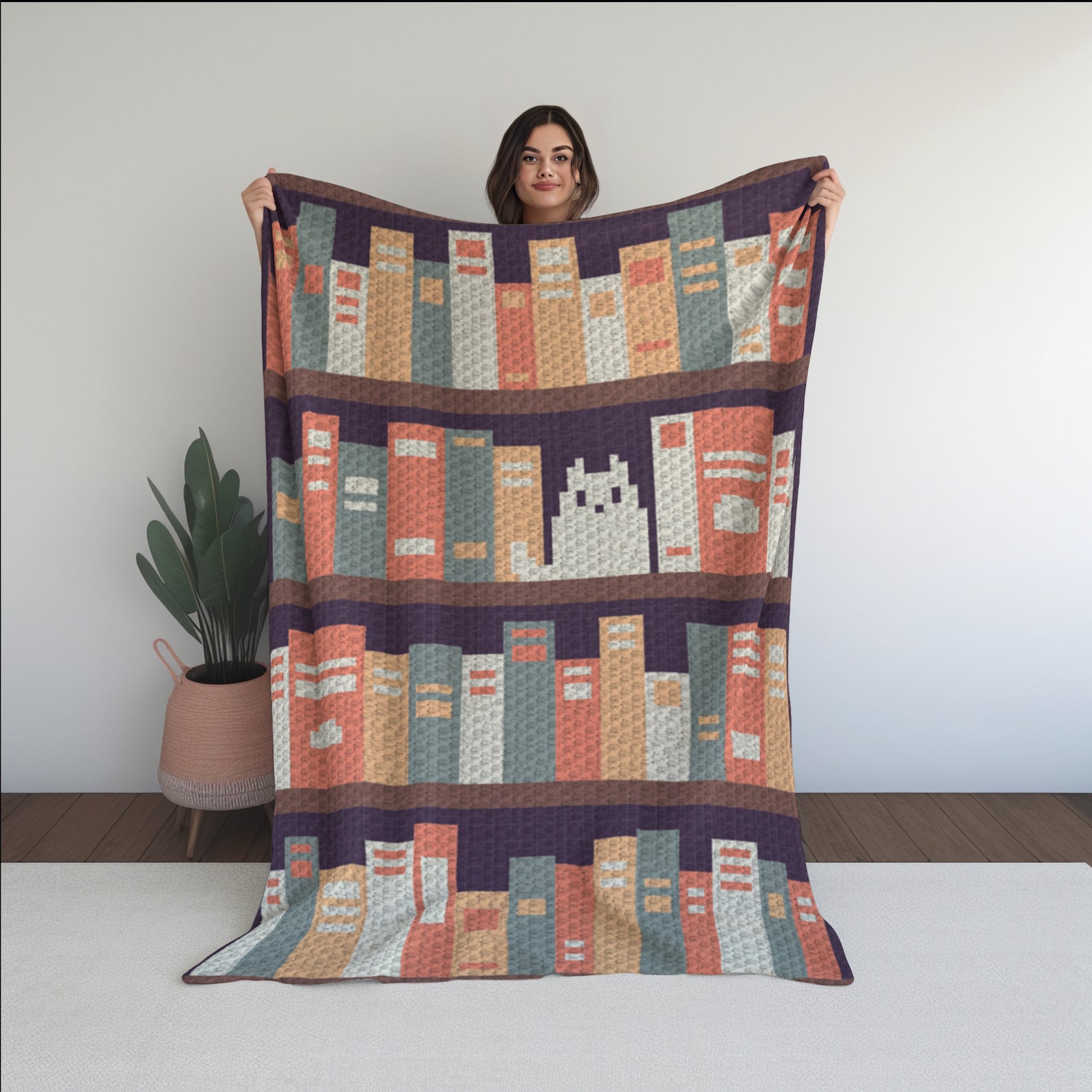 Bookshelf Print Graph + Written Pattern for C2C & Tapestry Crochet ...
