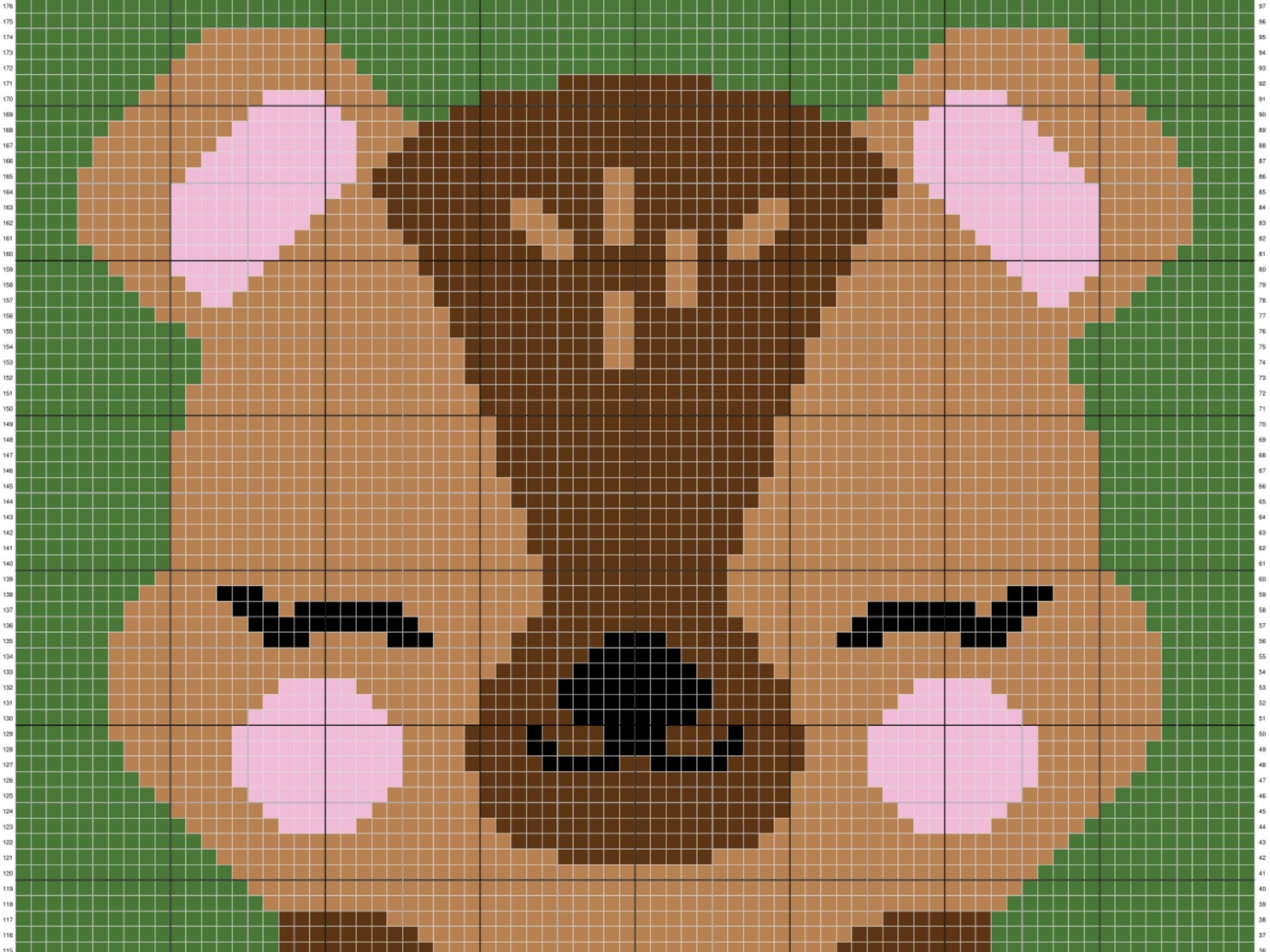 Cute Baby Bear Graph & Pattern C2C and Tapestry Crochet Bear - Etsy