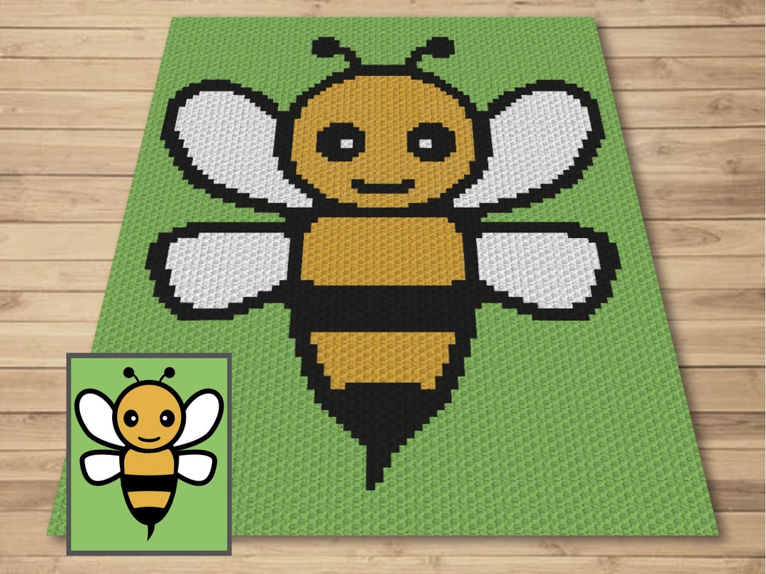 Summer Bee Graph and Pattern C2C & Tapestry Crochet- Bee Pattern C2C ...