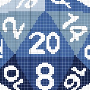 D&D D20 Dice Graph + Pattern C2C and Tapestry Crochet - 20 Sided Die ...
