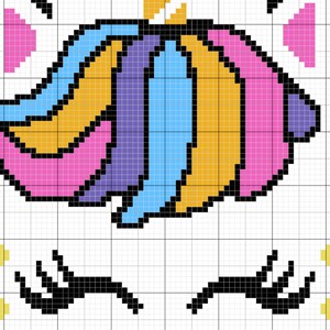 Rainbow Unicorn Boy Graph and Pattern C2C & Tapestry Crochet - C2C ...