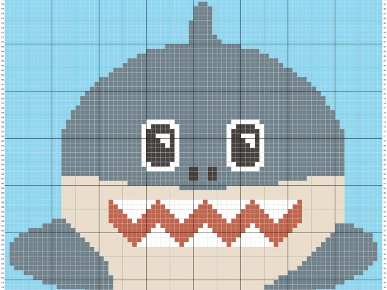 Baby Shark Crochet Pattern – C2C Graph, Nursery Blanket (PDF Pattern ...