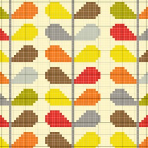 Retro Floral Leaf Pattern Graph and Pattern C2C & Tapestry Crochet- C2C ...