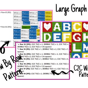 Alphabet Blocks Graph and Pattern C2C & Tapestry Crochet - C2C Crochet ...