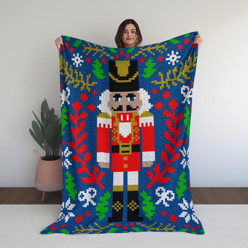 Christmas Nutcracker Afghan Crochet Pattern | C2C, Tapestry (PDF ...