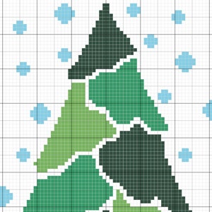 Christmas Tree With Snow Pattern Graph + Written Pattern for C2C ...