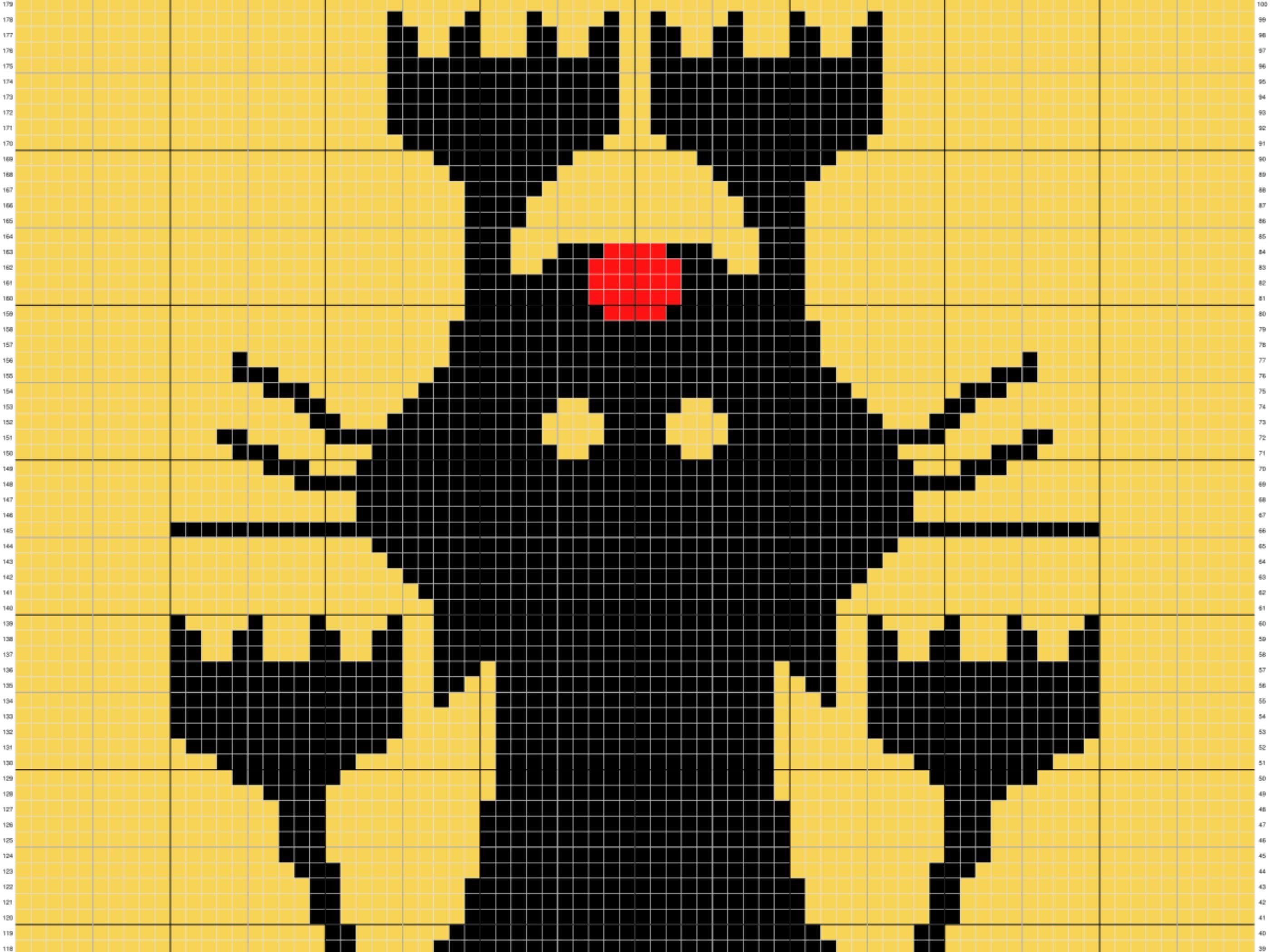 Black Cat Hanging on Graph and Pattern C2C & Tapestry Crochet - Black ...
