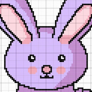 Cute Strawberry Bunny Graph and Pattern C2C & Tapestry Crochet - Bunny ...