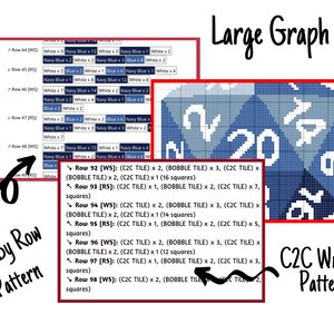 D&D D20 Dice Graph + Pattern C2C and Tapestry Crochet - 20 Sided Die ...