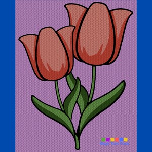 Tulip Bouquet Graph and Pattern C2C & Tapestry Crochet - C2C Flower ...