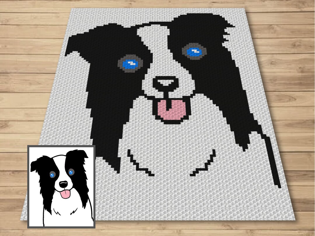 Border Collie Graph + Written Pattern for C2C & Tapestry Crochet ...
