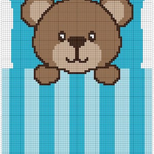 Sleepy Little Teddy Bear Graph & Pattern C2C + Tapestry Crochet - C2C ...