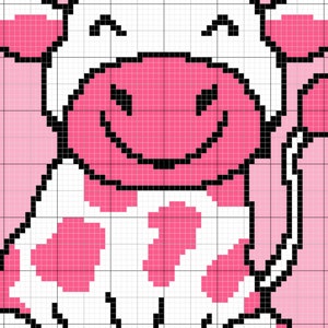 Cute Strawberry Cow + Written Pattern for C2C & Tapestry Crochet - Cow ...