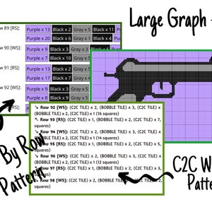 Pistol Graph and Pattern C2C & Tapestry Crochet - C2C Crochet Patterns ...