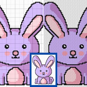 Cute Strawberry Bunny Graph and Pattern C2C & Tapestry Crochet - Bunny ...
