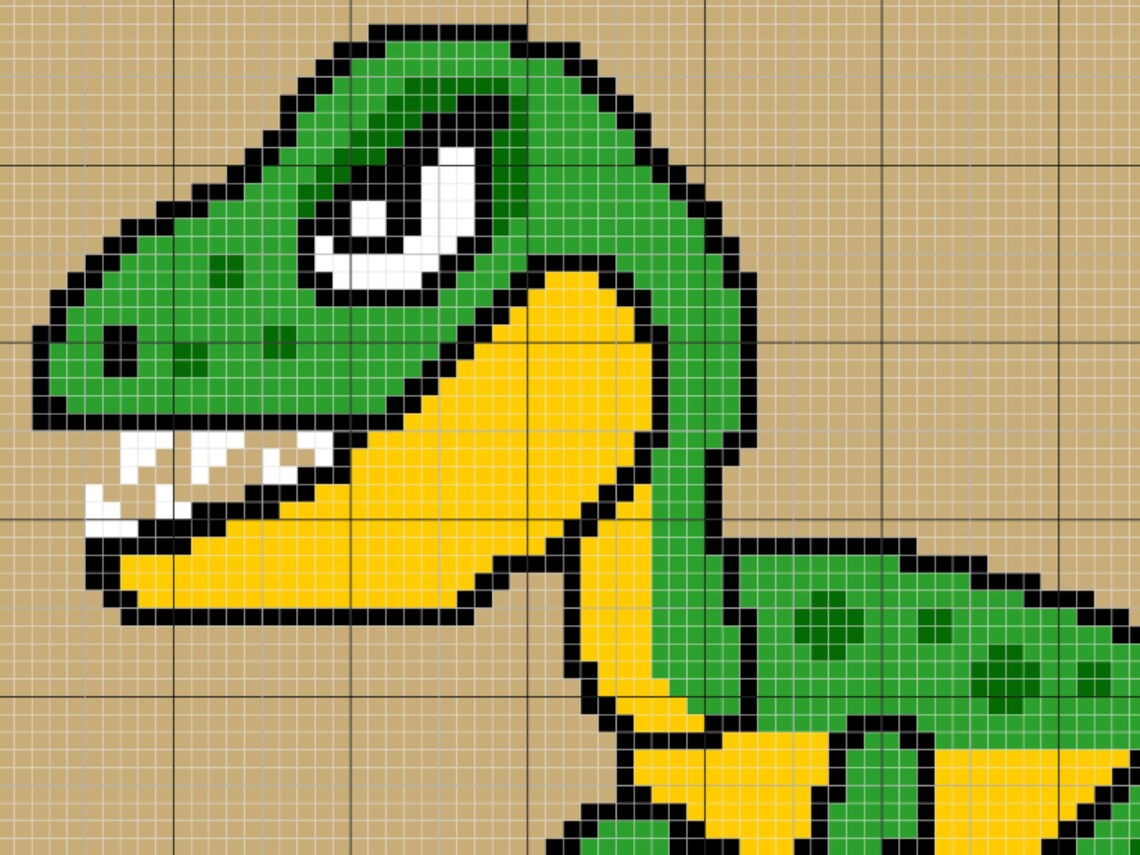 T-rex Dinosaur Baby Graph and Pattern C2C & Tapestry Crochet - Etsy UK