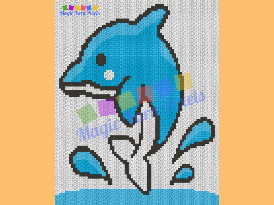 Jumping Dolphin Splash Graph and Pattern C2C & Tapestry - Etsy UK