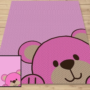 Peek-a-boo Teddy Bear Graph Written Pattern for C2C & Tapestry Crochet ...